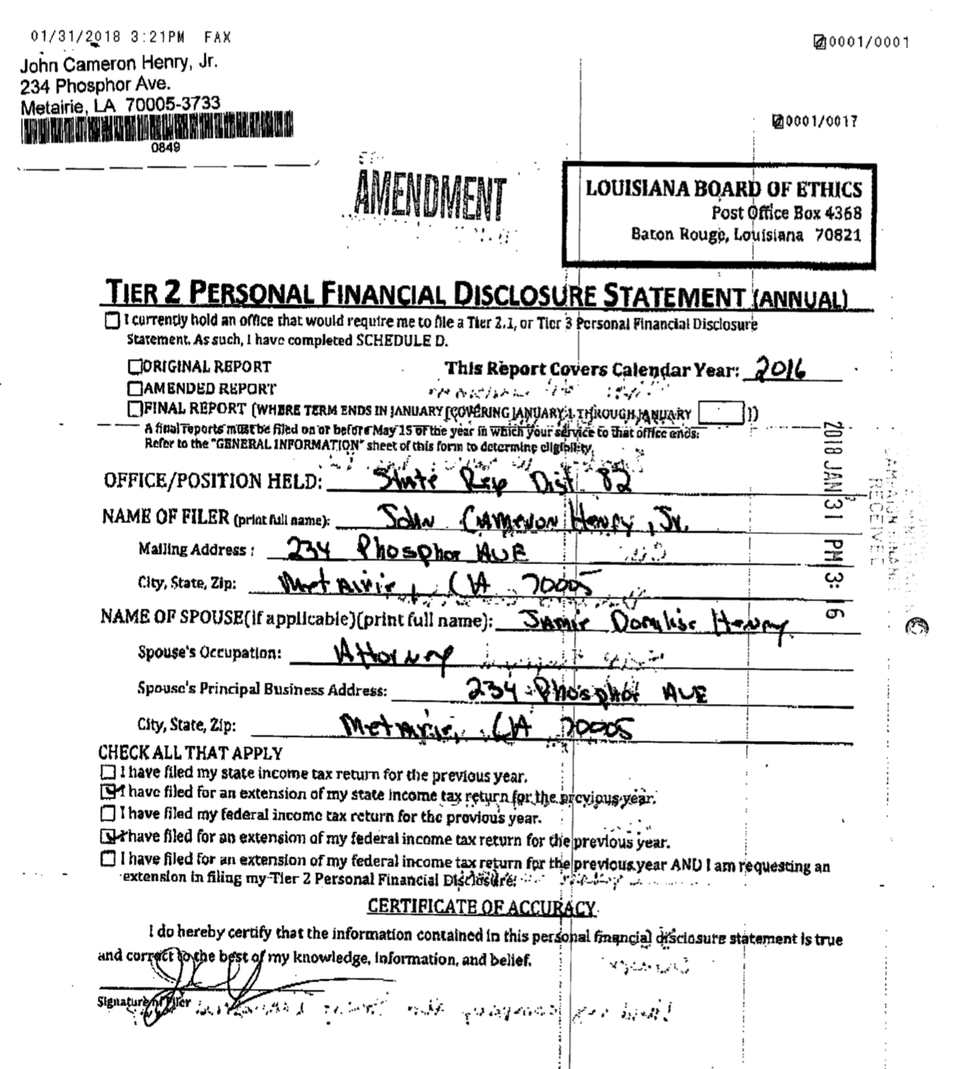 In 2017, Cameron Henry’s campaign and PAC spent more than any other ...