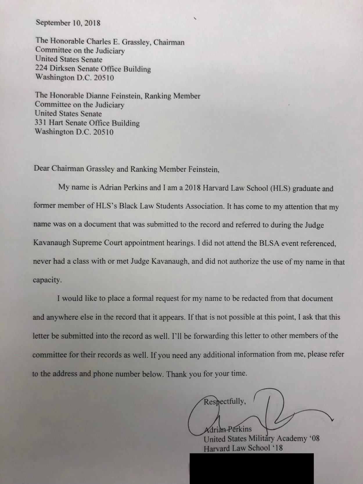 Adrian Perkins Claims Senate Judiciary Committee Relied on Fraudulent ...